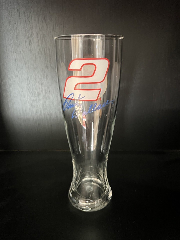 NASCAR RUSTY WALLACE #2 MILLER LITE COLLECTIBLE BEER GLASS | eBay