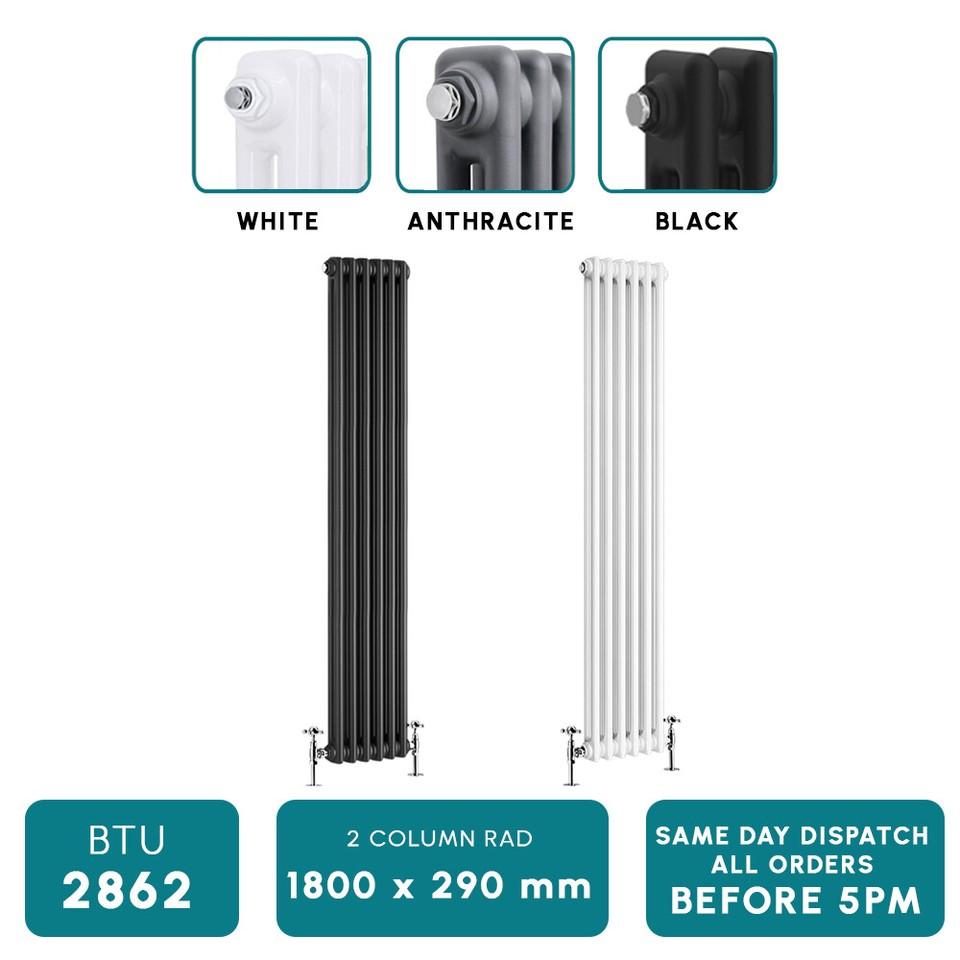 Anthracite White Black Traditional Cast Iron Style Radiator 2 3 4 ...