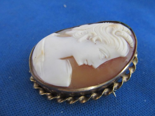 Victorian Shell Carved Cameo 1/20 12K GF AMCO Pin / Brooch Necklace ...