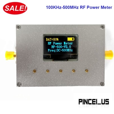 RF-500-V2.0 100KHz-500MHz RF Power Meter Settable RF Power Attenuation ...