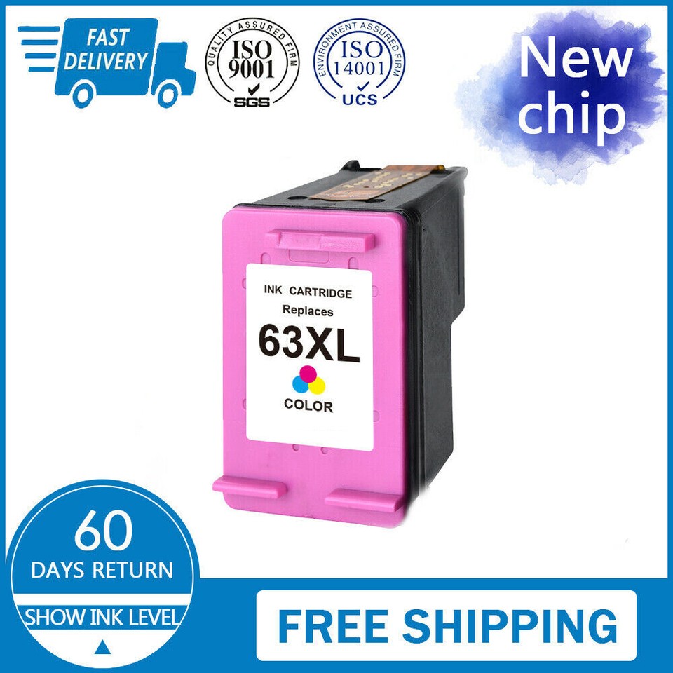 63 XL Black Color Ink Cartridge for HP Deskjet 2131 2132 2133 3630 3633 ...