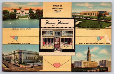 Fanny Farmer Candy Store Municipal Stadium Cleveland Ohio OH Linen 1945 ...