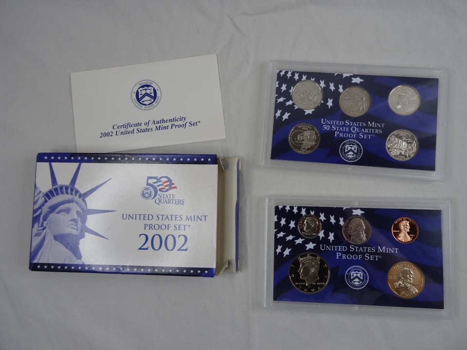 1999-2008 US Mint Proof Sets OGP Box & COA Lot 109 Coins (10 Annual ...