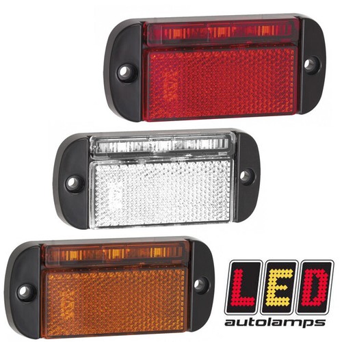 LED AUTOLAMPS 12v & 24v Side Rear Front Marker Lights RED AMBER WHITE ...