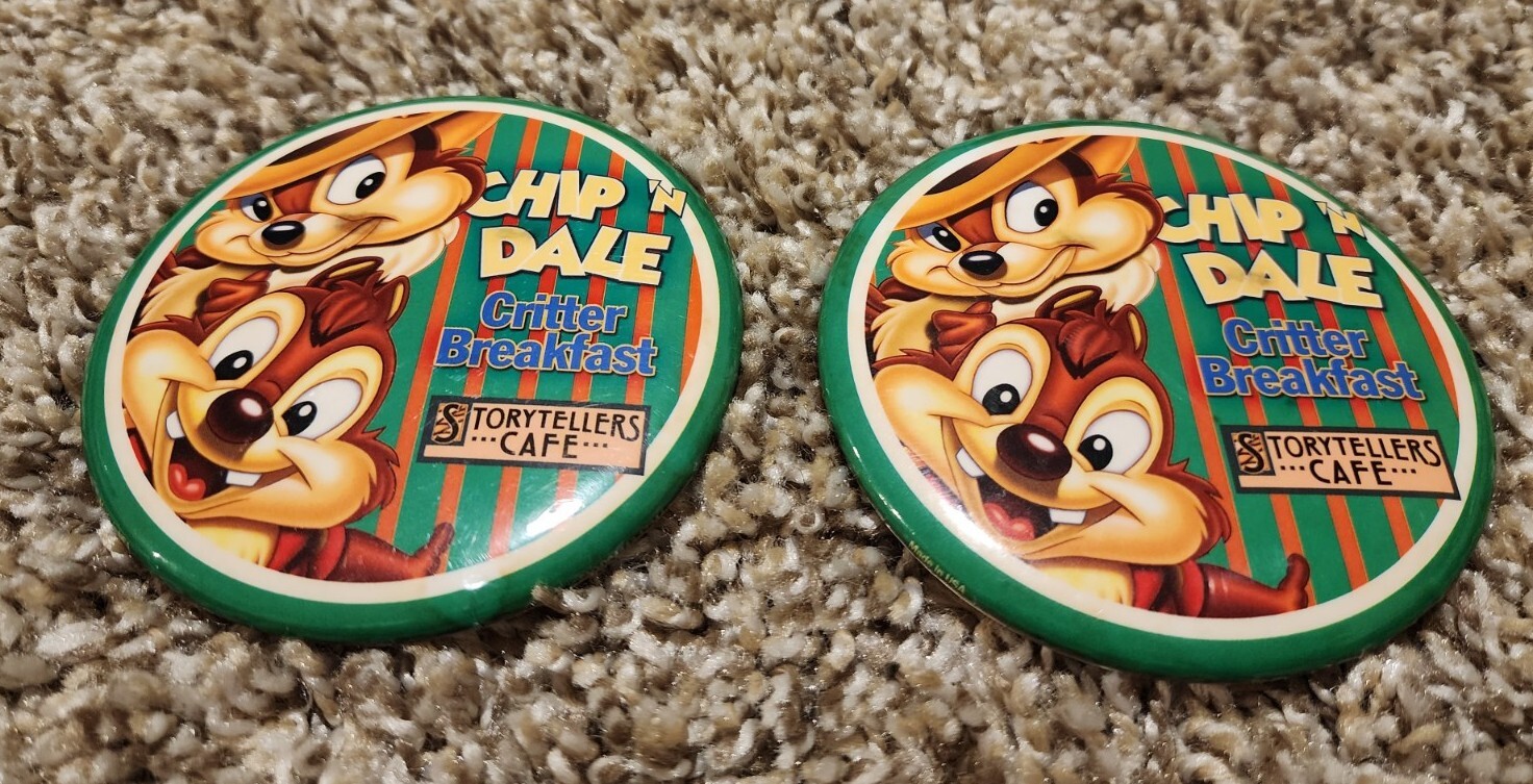 Disneyland Chip N Dale Critter Breakfast Storytellers Cafe Pin Button ...