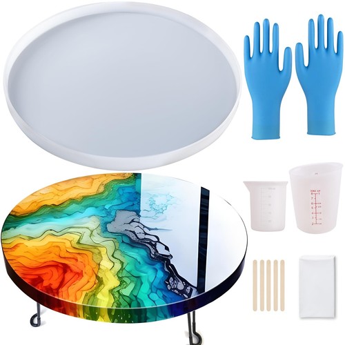 24" Inch Resin Table Molds,Extra Large Round Silicone Molds for Epoxy ...