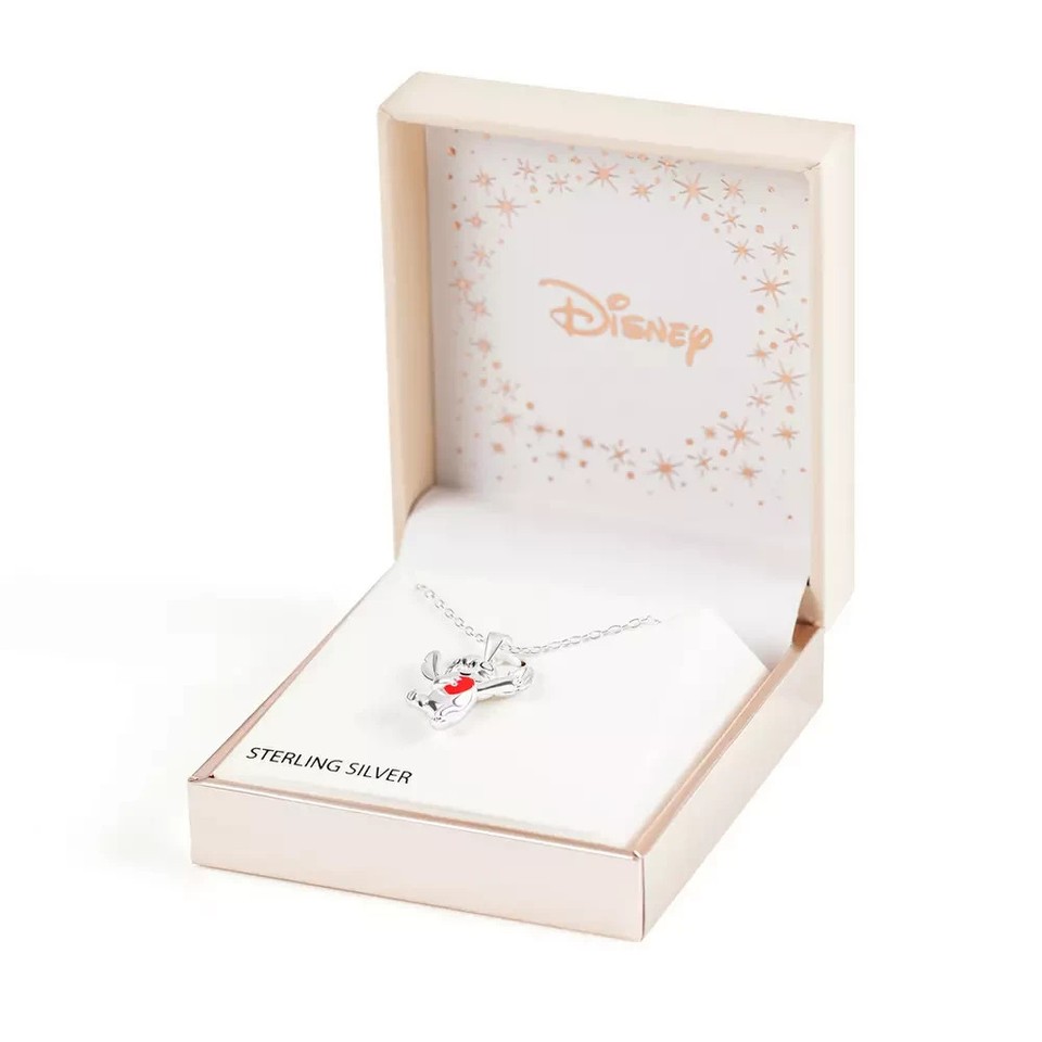 Disney Sterling Silver Stitch Red Heart Pendant Necklace (Read ...