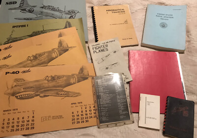 Vintage military aviation books calendar manuals preflight check lists ...