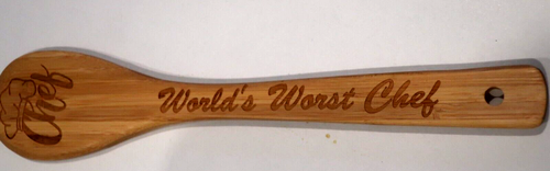 World's Worst Chef Wooden Spoon Comic Novelty Looser Award Trophy 300mm ...