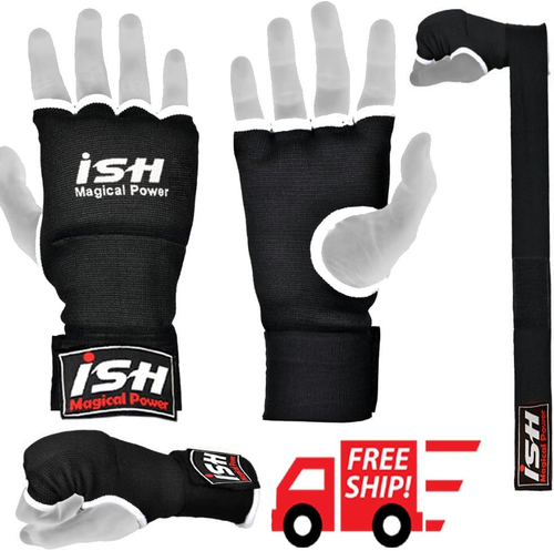 Gel Pair Inner Gloves with Wraps Padded - Wrist Hand Wraps Muay Thai ...