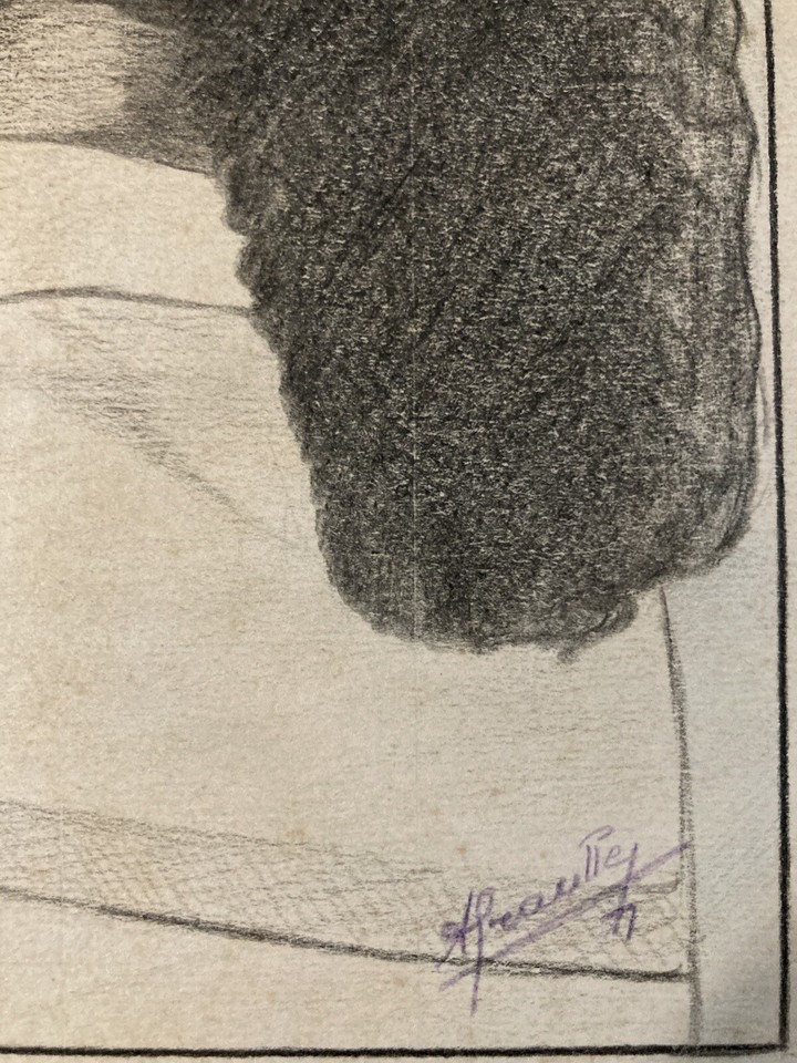 Lot 2 drawings Pencil On Paper Young Girl Woman Portrait Drawing To ...