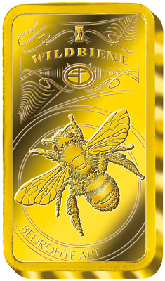2023 Germany Wild Bee 1/100 Oz Pure Gold Bar 9999 Coin Insect WWF ...