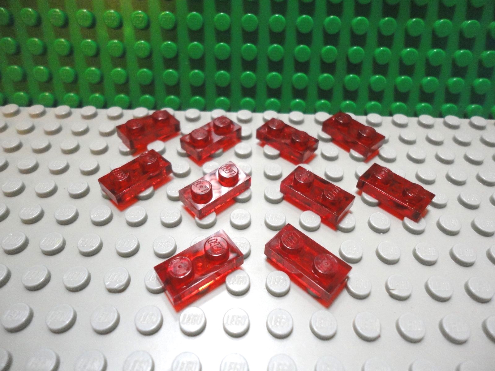 Lego 10 Trans Red 1x2 base plate NEW | eBay