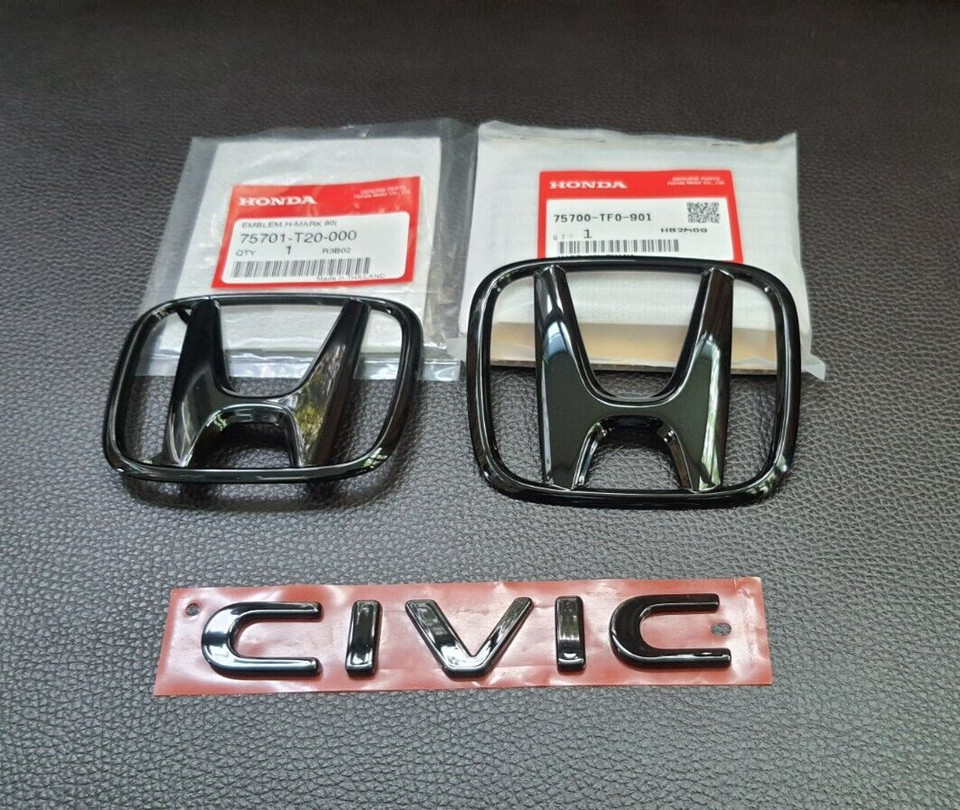 Gloss Black H EMBLEM Front Rear Badge Letter Badge For Civic G11 2022 ...