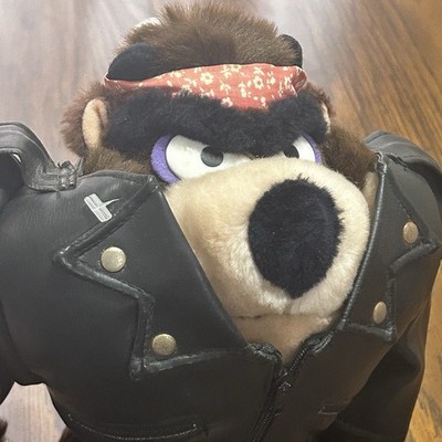 1989 Tasmanian Devil Taz Biker w/ Tags Plush Looney Tunes Warner Bros ...