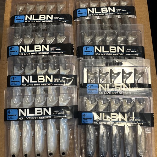Lot Of (8) Packs NLBN No Live Bait Needed 4 Inch K Tail Various Colors ...