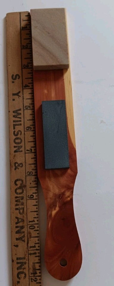 2 Arkansas Sharpening Stones On 12 " Cedar Paddle Black Arkansas Stone ...