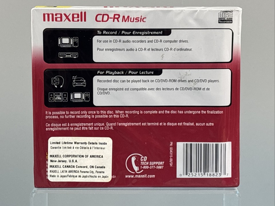 Maxell CD-R Music for Audio Recording 32X 80Min 700MB (5 Pack); NEW! | eBay