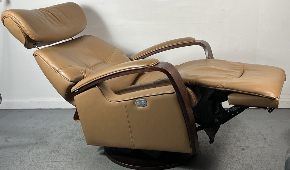 Large Fjords "Rio" Stressless Style Powered Adjustable Swivel Recliner ...