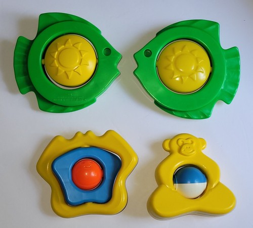 Vintage 1970's Fisher Price Rattle Toys Monkey Fish Butterfly #427 #434 ...