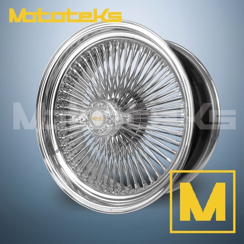 15X7 LUXOR WIRE WHEELS 100 STRAIGHT STD CHROME RIMS ENGRAVED WHEEL SET ...