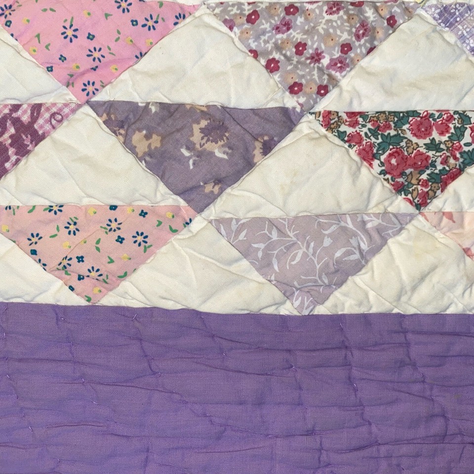 The Company Store Patchwork Quilt Triangles Hand Stitch Beauty 68 X 82 ...