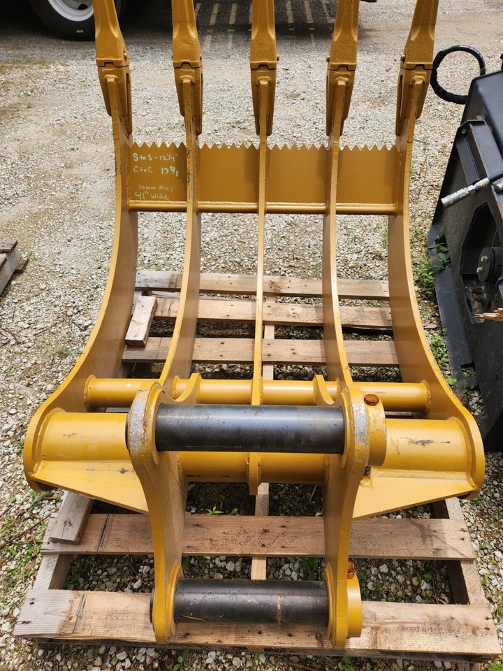 New CAT 320 321 322 323 80mm Excavator Root Rake Site Cleanup Debris ...