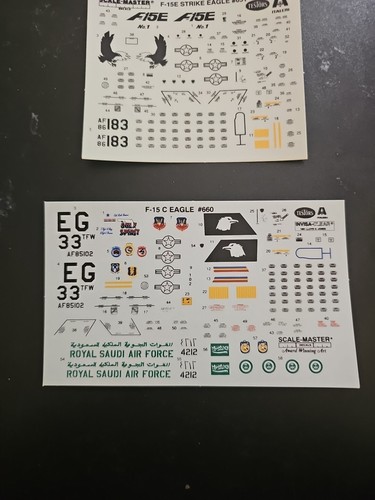 Scale Master Lot Of 2 F- 15 Model Decal Sheets | eBay