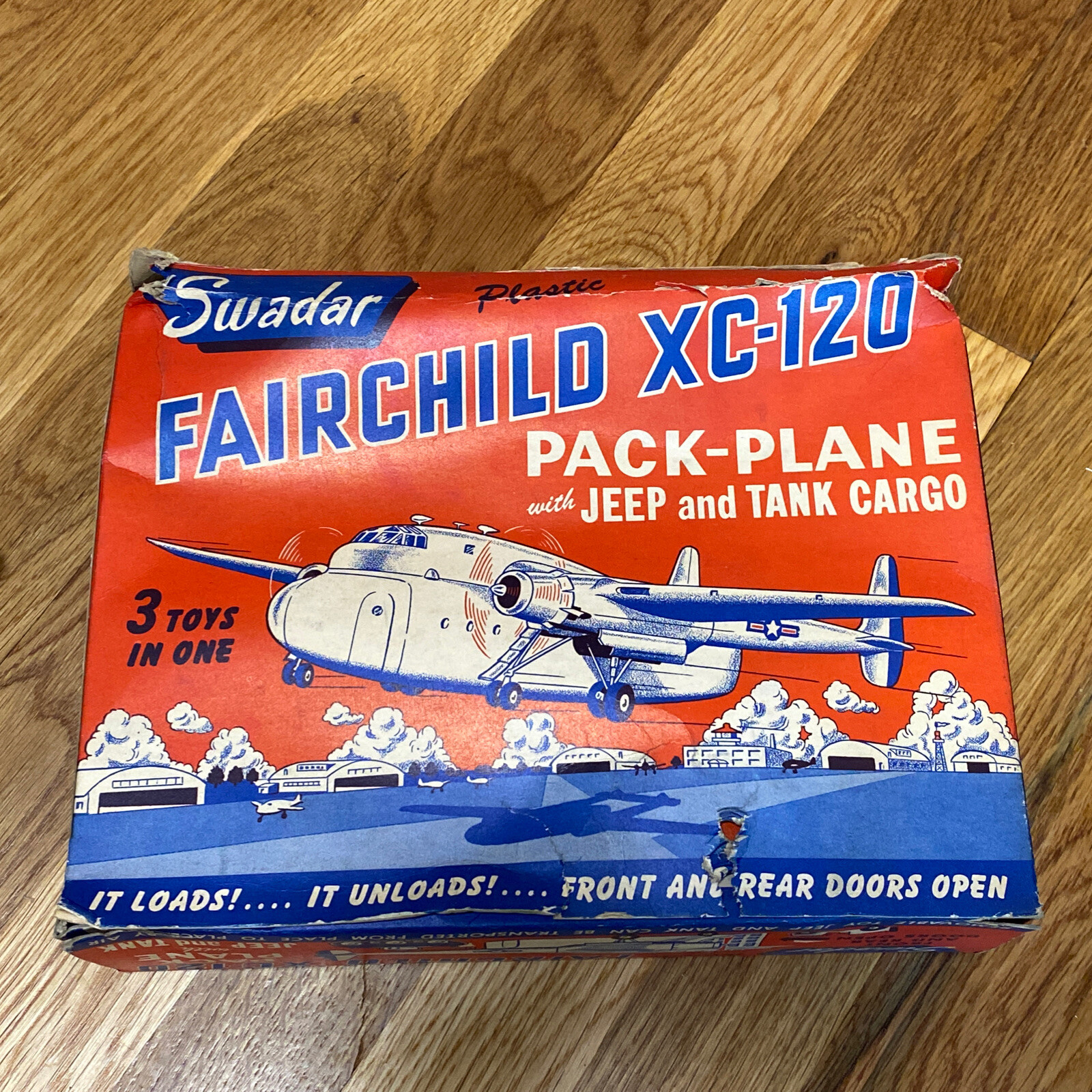 1950’s Swadar Fairchild XC-120 Plastic Pack-Plane with Original Box! | eBay