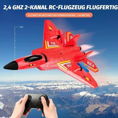 US RC Airplanes F22 Jet Remote Control Fighter Night Flight RTF 2.4gHz ...