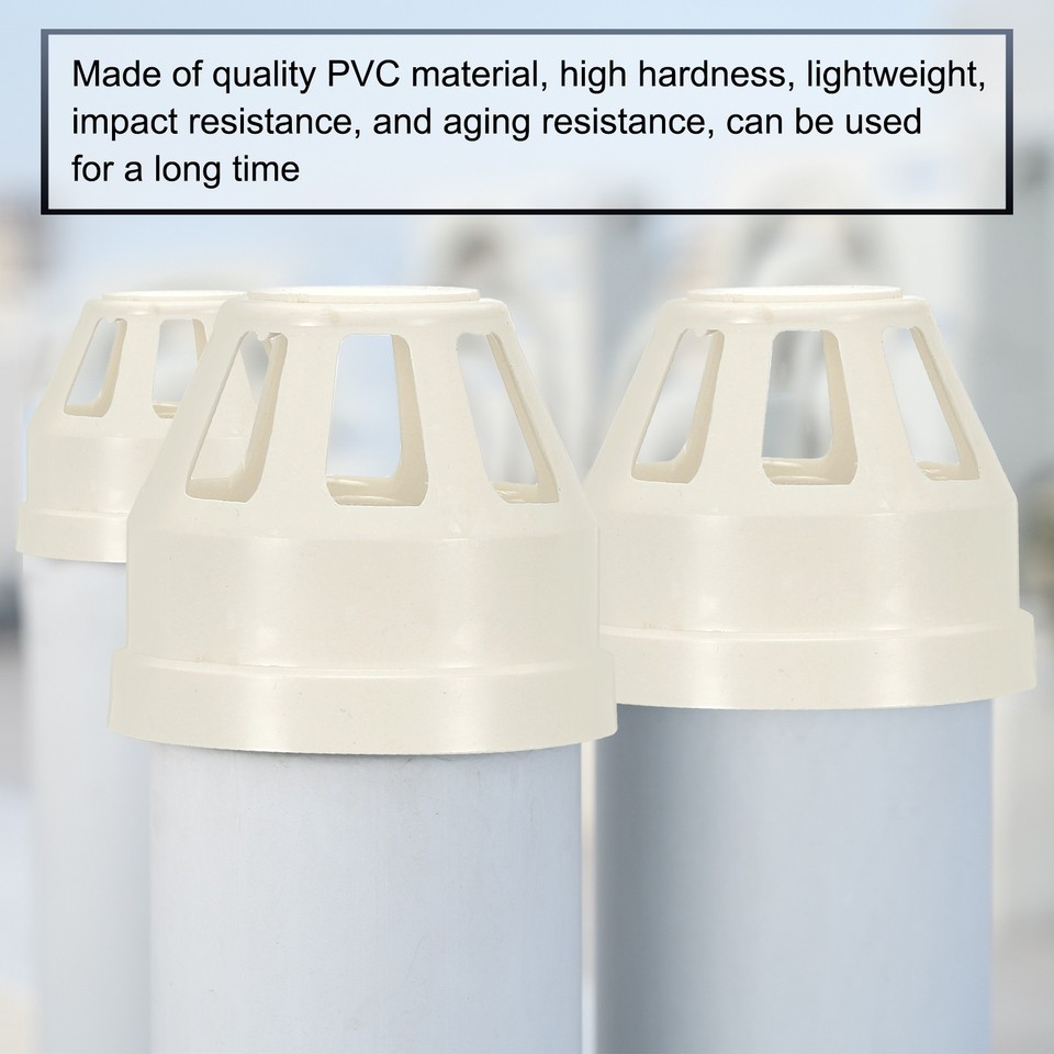 4 Pcs PVC Drain Pipe Vent Cap, 2 Inch Vent Pipe End Cap Cover Air Vents ...