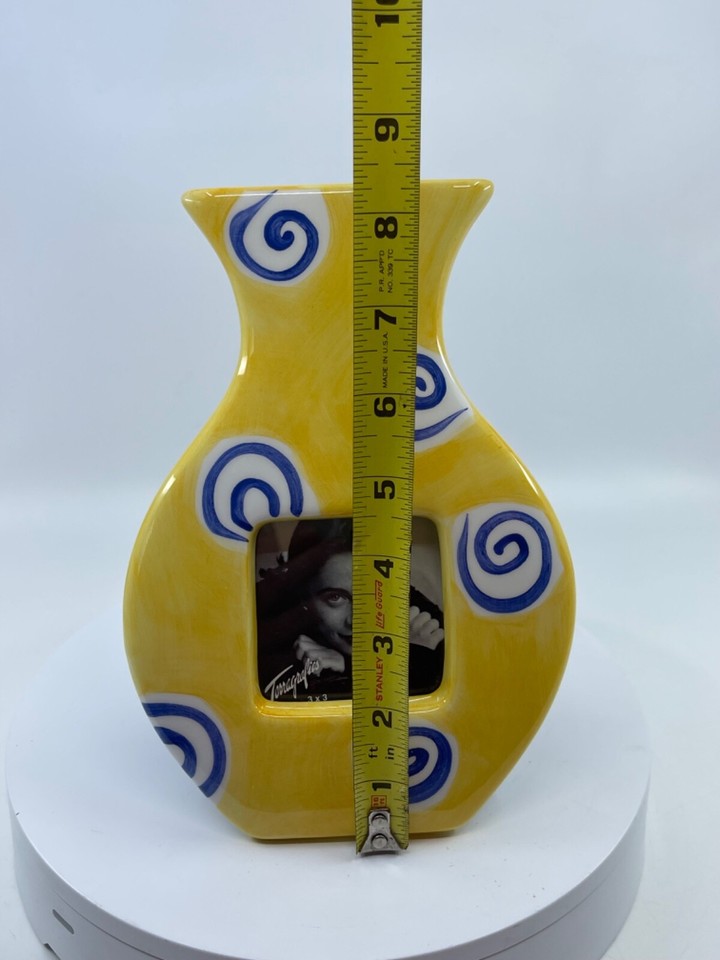 Terragrafic Bloomer Hand Painted Ceramic Picture Frame & Vase In One ...