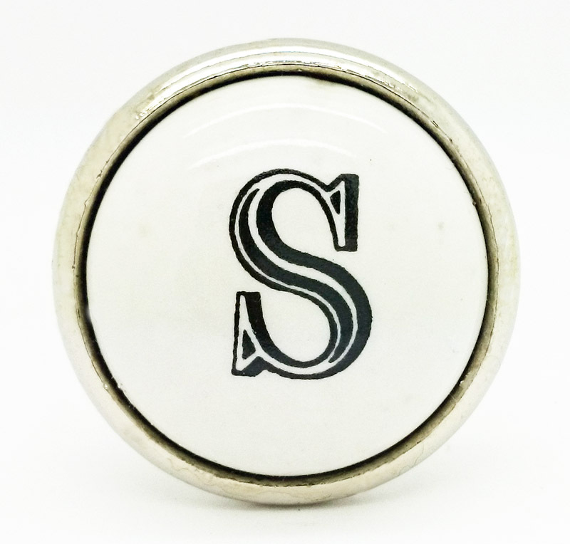 Alphabet Number Letter Cupboard Ceramic Door KNOBS Porcelain Drawer ...