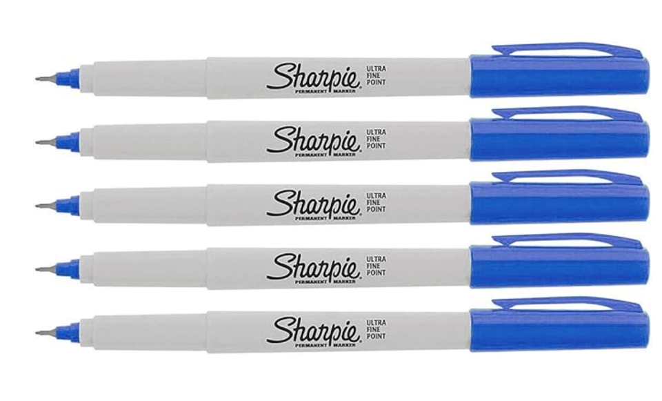 Sharpie Permanent Markers Ultra Fine Point, Aqua 5 CT + Mint 5 CT ...