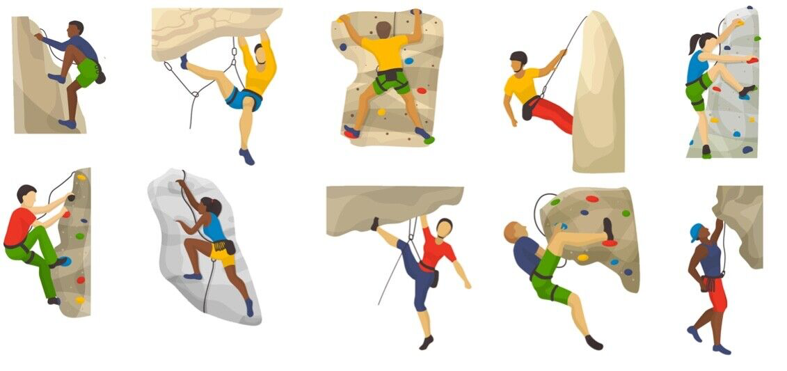 Cake Toppers Rock Climbing Themed 27 Stand Up Edible Wafer Paper ...