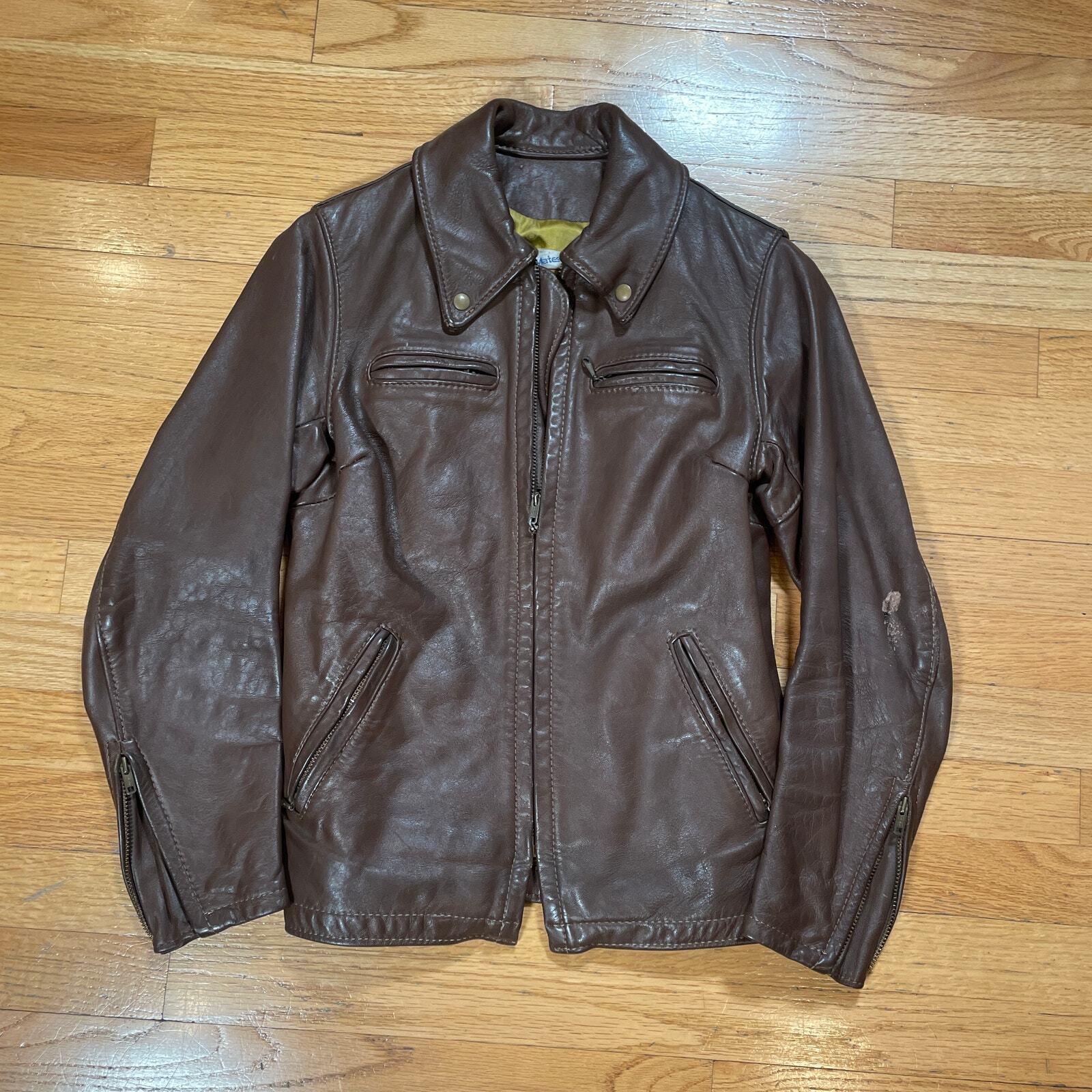Vintage Bates Leather Motorcycle Jacket 70s - Gem