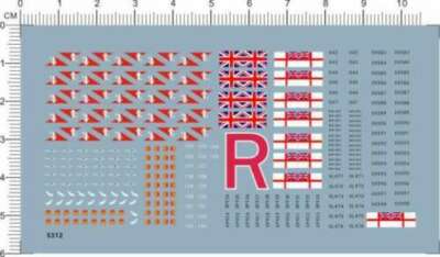 water slide decals 1/700 for F-4K Royal Navy HMS Ark Royal 1969 (5312 ...