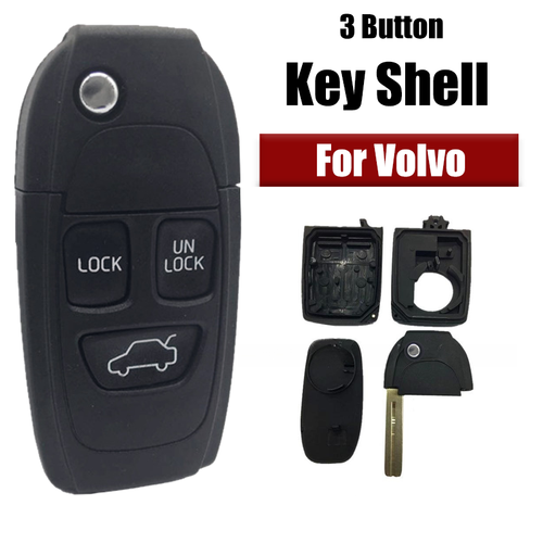 1 Pcs 3 Button Car Key Fob Shell Cover For Volvo 850 960 S40 S60 S70 ...