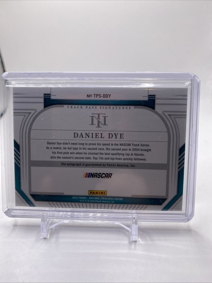 2024 National Treasures Daniel Dye Track Pass Signatures #TPS-DDY Auto ...