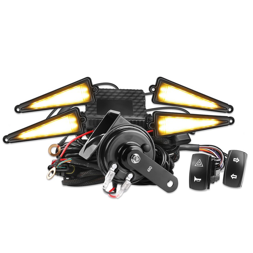 Universal UTV Turn Signal Kit Plug & Play Triangle Blinker w/Rocker ...