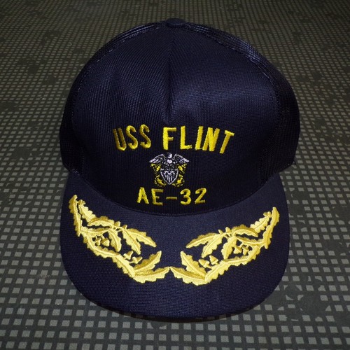 Original USN USS Flint AE-32 Black Baseball Cap | eBay