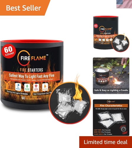 Instant Fire Starter - 100% Waterproof Firestarter for BBQ, Campfire ...