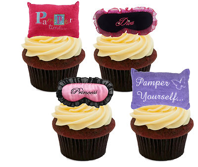Pamper Party Edible Cupcake Toppers, Standup Fairy Cake Bun Decorations ...