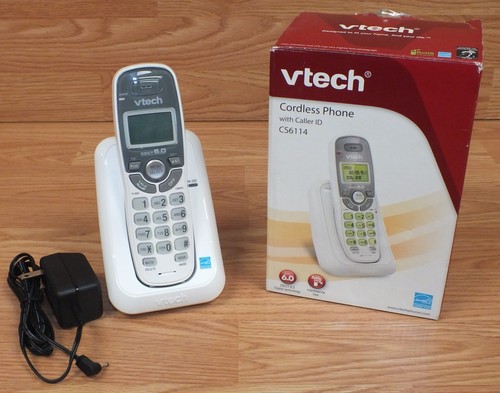 Genuine Vtech (CS6114) Dect 6.0 White Cordless Phone With Caller ID in ...