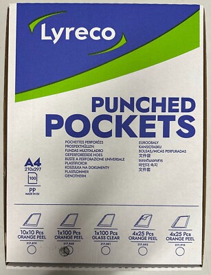 100 A4 ORANGE PEEL EMBOSSED punched pockets heavy duty 80 Micron ...