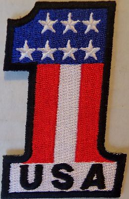 NUMBER 1 USA FLAG PATCH - NEW EMBROIDERED AMERICAN VEST PATCH | eBay