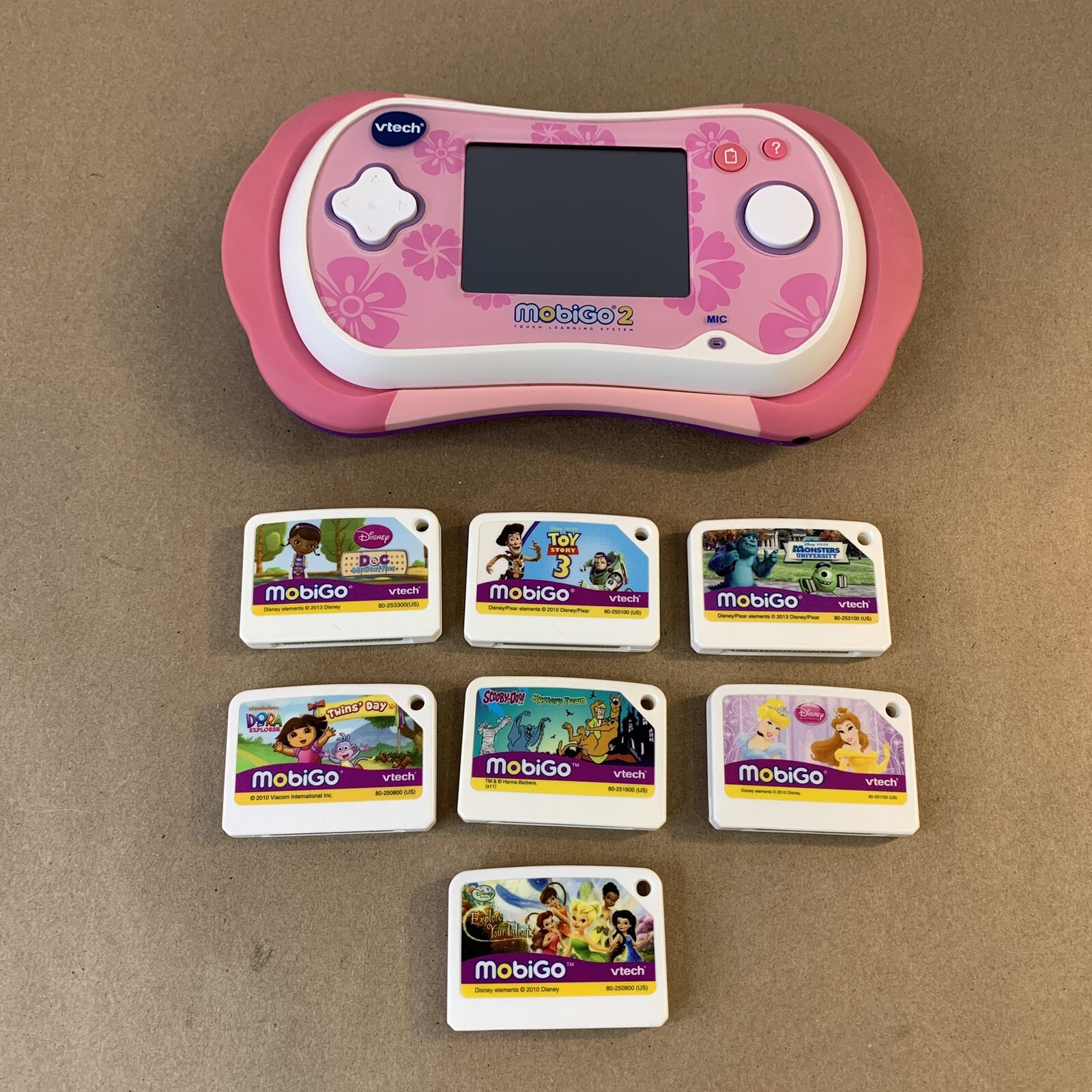 Vtech MobiGo 2 Lot Handheld Touch Learning System Pink & 7 Games | eBay