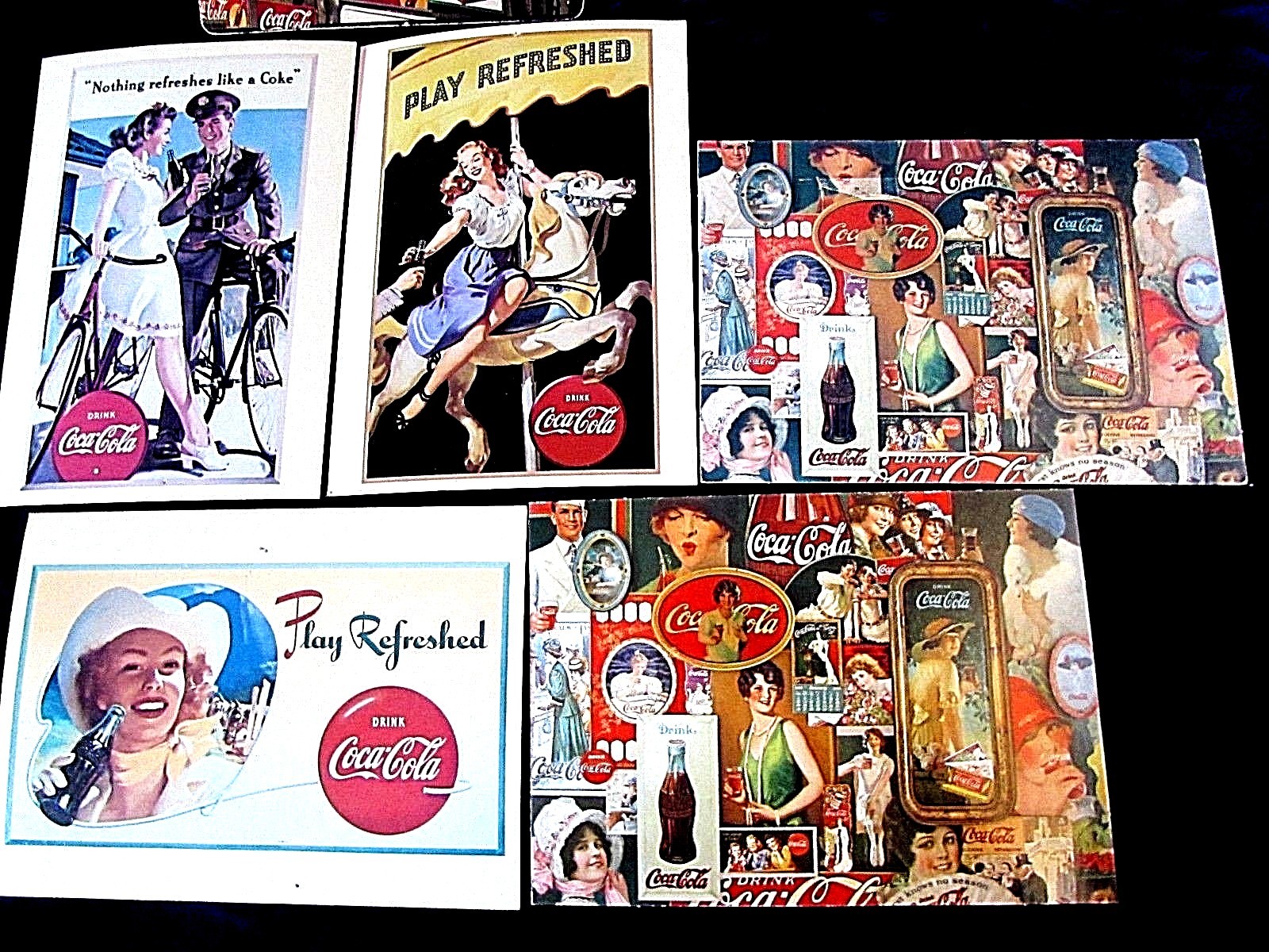 Vintage Coca-Cola Lot of 6 Postcards 1986 1991 and 1993 Hallmark and ...