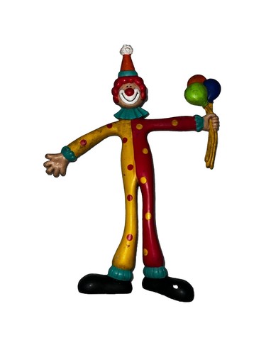 Vintage Russ Berrie Bendy Red & Yellow Clown w/ Balloons Original Price ...