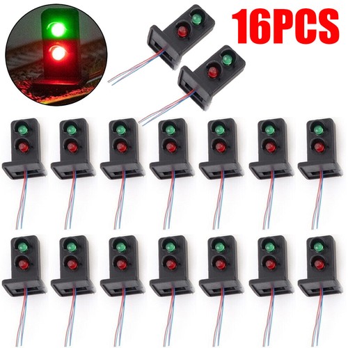 16PC HO/OO scale Model Signals 2Lights Train Railroad LED signal Lamp ...